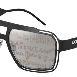 Dolce & Gabbana DG2270-1106K1 Sunglasses Matte Black w/Grey Silver/Gold Graffiti 57mm