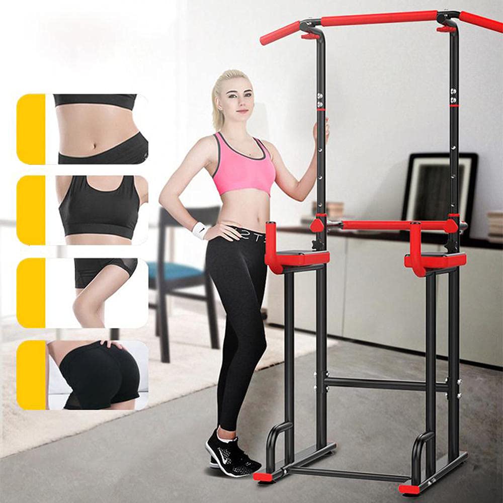 KDFJ Power Tower, Power Tower and Gym Tower, Dip Station, Pull-Up Bar, Full Body Workout, Multifunctional Weight Station A Varied Home Workout-Black