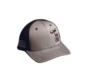 nine line snapback dropline hat - adjustable trucker baseball cap with mesh - embroidered american flag and dropline logo - unisex tactical hat sports outdoors (heathergray/black)