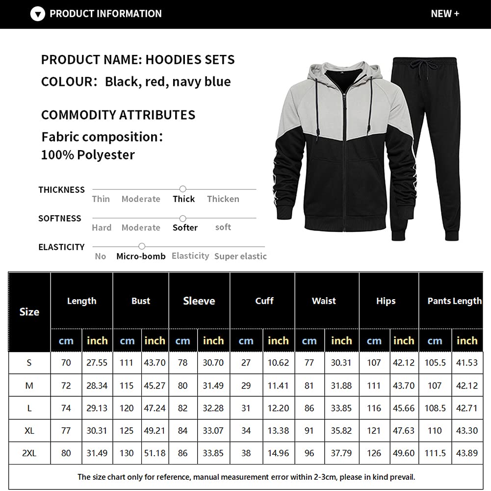 CALUOMATT Mens Tracksuit Traning,Gym,Workout,Performance Sweatsuit Khaki Black XL