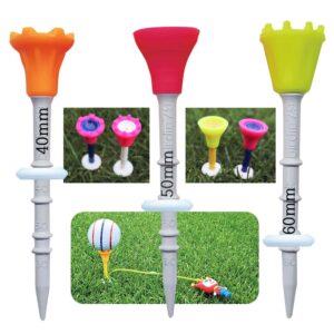 birdie79 upgraded premium big head(silicone) golf tees 3-1/4 – height adjustable – easy tee up -tee off with greater consistency – excellent durability – golf tee hanger – 1pack (9)