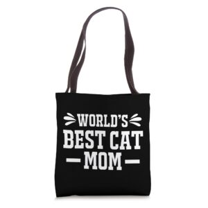 world's best cat mom - funny cat lover tote bag