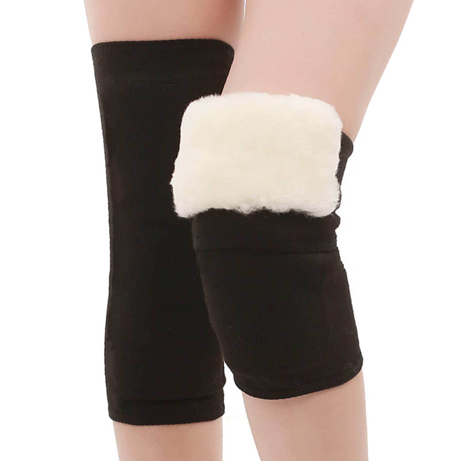 JUMISEE Men Women Warm Fleece Lined Knee Brace Leg Warmer Thermal Leg Sleeve Knee Support for Arthritis Pain Relief Yoga