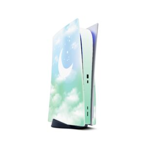 PS5 Moon clouds Skin for PlayStation 5 Console and 2 Controllers, Vinyl 3M Decal Stickers Full wrap Cover (Disk Edition)