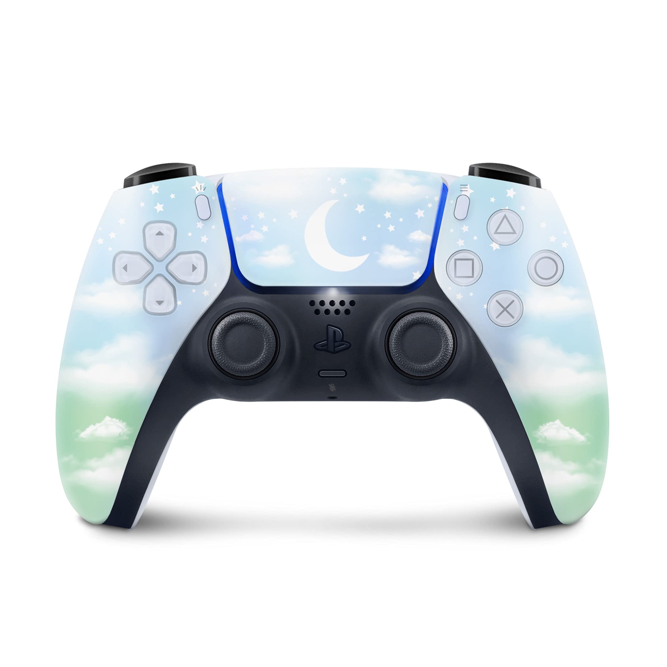 PS5 Moon clouds Skin for PlayStation 5 Console and 2 Controllers, Vinyl 3M Decal Stickers Full wrap Cover (Disk Edition)