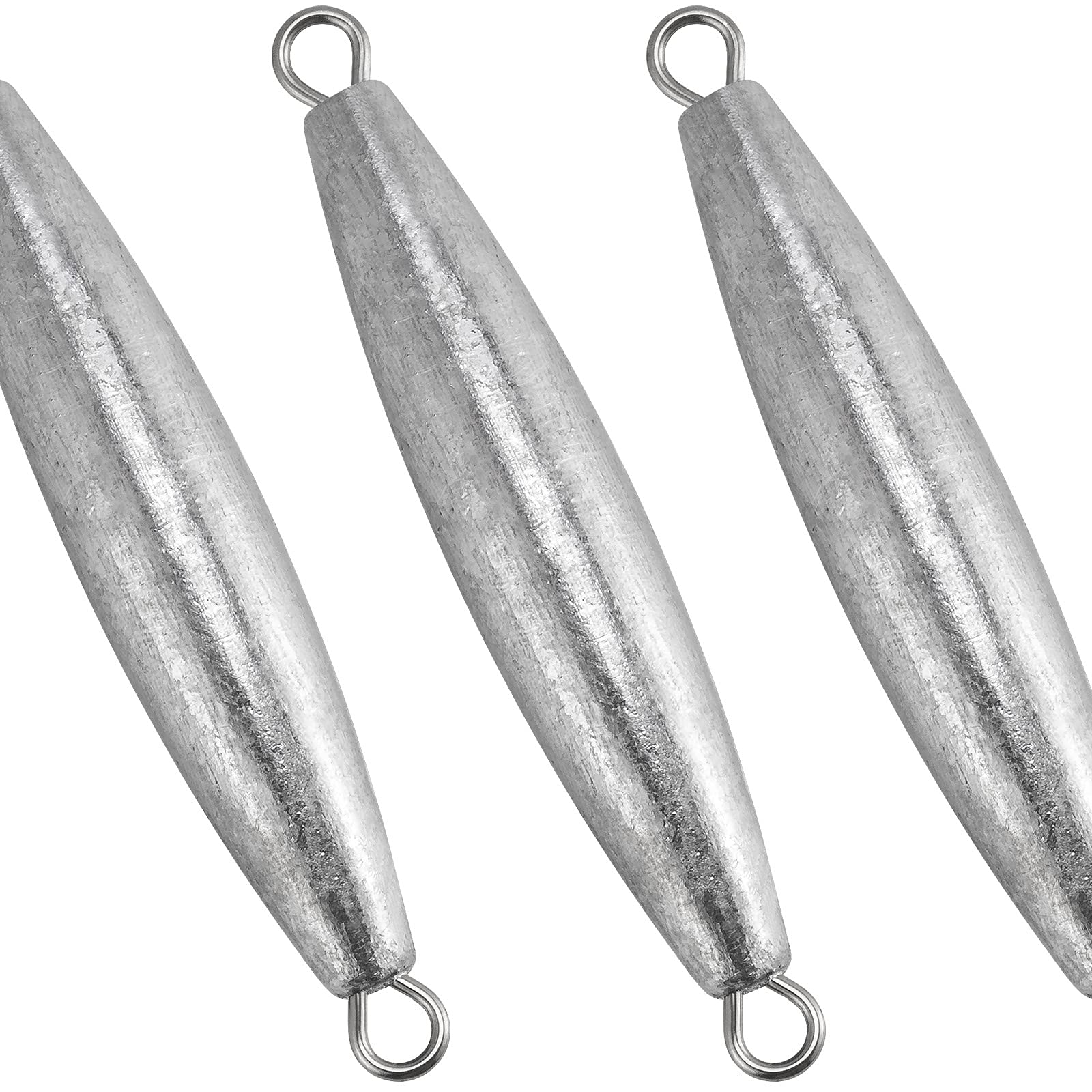 Dr.Fish 5 Pack Trolling Sinker Inline Lead Fishing Weight Vertical Lead Double Ring Fishing Sinker Bottom Fishing Freshwater 2 OZ