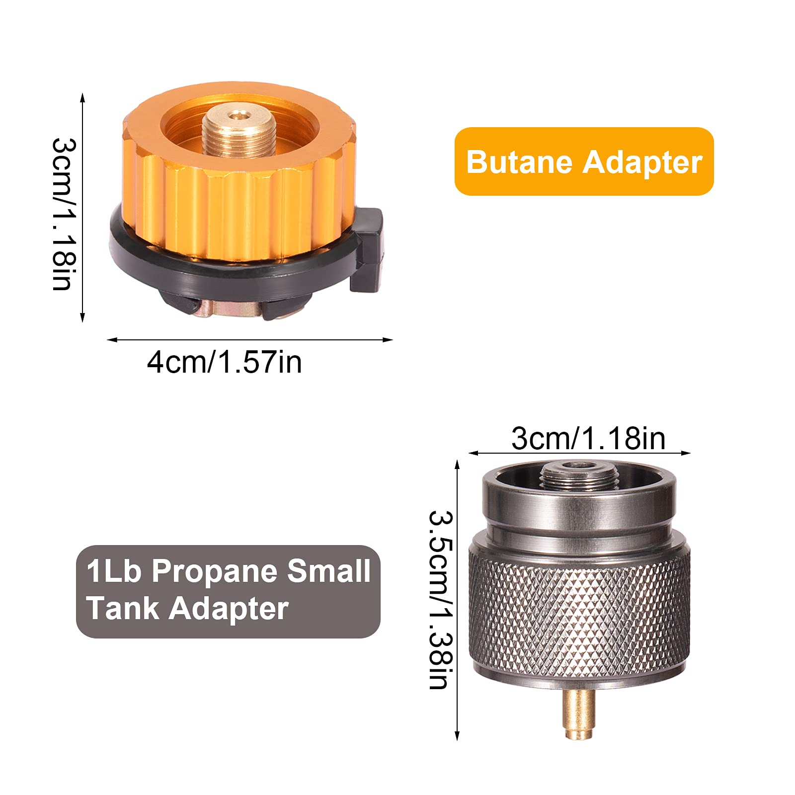 Camping Stove Adapter Propane to Butane Adapter 1 Lb Propane Tank Input EN417 Lindal Valve Output w/Butane Canister Nozzle Input EN417 Lindal Screw Cartridge Output Gas Converter LPG Canister Adapter