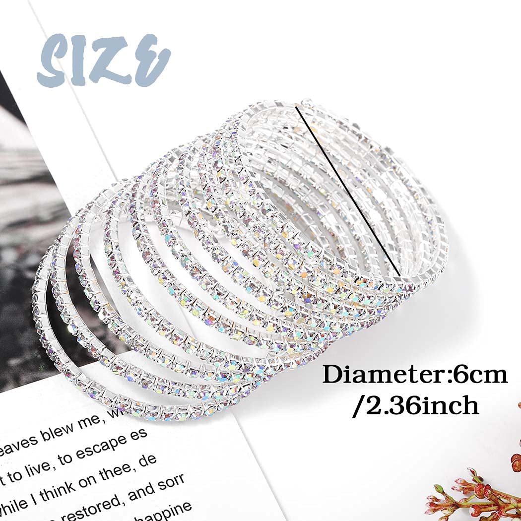 ELABEST Multi Row Crystal Bracelet Stretch Rhinestone Bling Hand Chain Bridal Ball Body Jewelry Accessories for Women (Colorful)