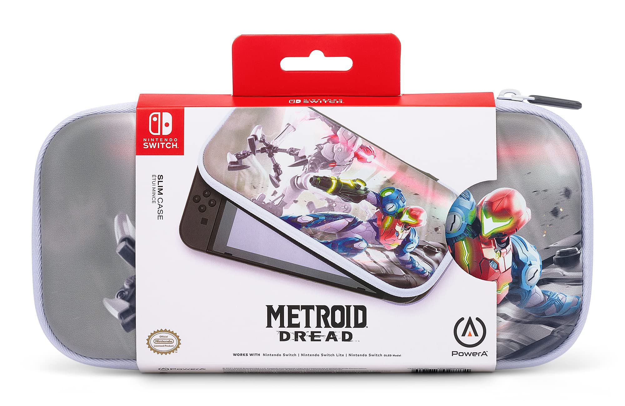 PowerA Slim Case for Nintendo Switch - OLED Model, Nintendo Switch or Nintendo Switch Lite - Metroid Dread