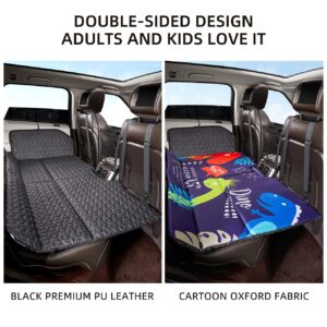 ABE Non-Inflatable Car Bed Mattress,Double-Sided Folding,Portable Back Seat, Travel Camping Mattress for Sleeping(Dinosaur World), for SUV