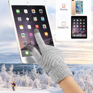 SATINIOR 6 Pair Women Winter Touch Screen Gloves Warm Fleece Lined Knit Gloves for Women(Black, Gray, Pink, Beige, White, Wine Red)