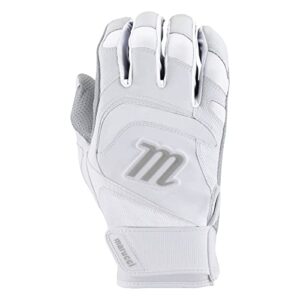 Marucci 2021 ADULT SIGNATURE BATTING GLOVES, WHITE/WHITE, ADULT SMALL