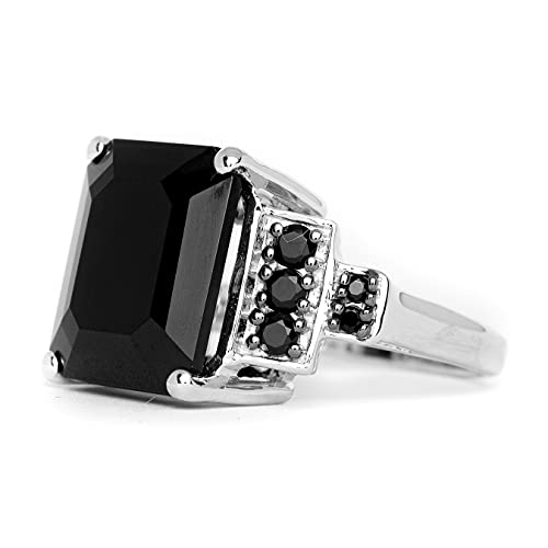 HIFLYER JEWELS Natural Black Spinel Ring 925 Solid Sterling Silver Ring Perfect Gifts For Her Gemstone Ring Statement Ring Designer Ring Best Price (6)