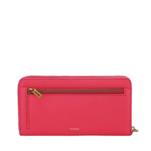 Fossil Logan Zip Around Clutch, Cherry Quilted