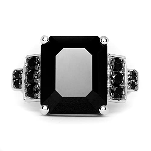 HIFLYER JEWELS Natural Black Spinel Ring 925 Solid Sterling Silver Ring Perfect Gifts For Her Gemstone Ring Statement Ring Designer Ring Best Price (6)