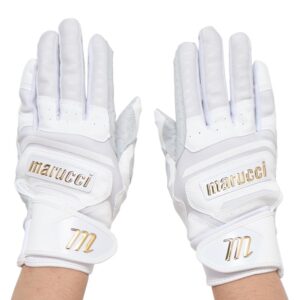 marucci 2021 pittards reserve adult batting gloves, white, adult small