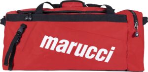 marucci 2021 team utility duffel bag red 26" w x 13" d x 12" h