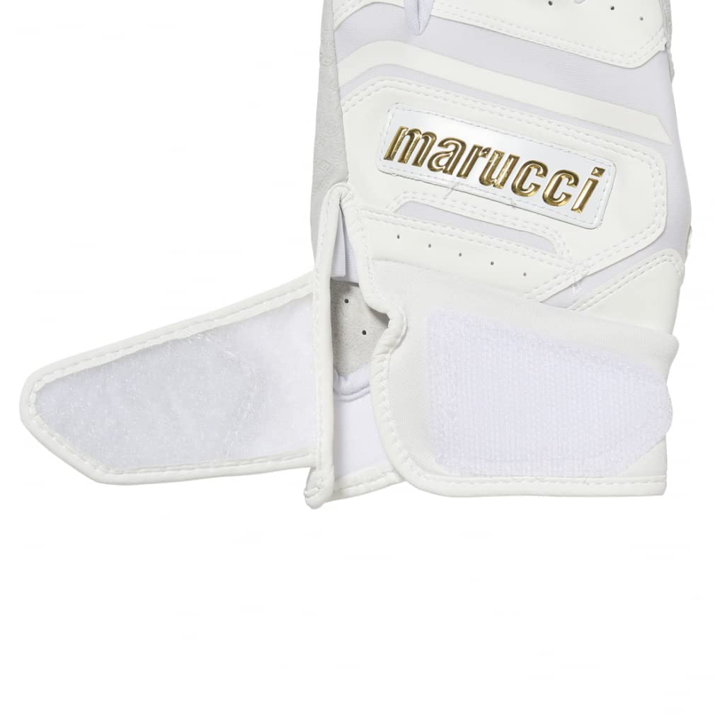 Marucci 2021 PITTARDS Reserve Adult Batting Gloves, White, Adult Medium