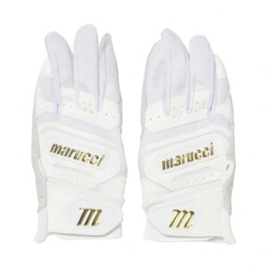 marucci 2021 pittards reserve adult batting gloves, white, adult medium