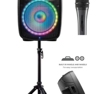 Ion Audio Total PA Glow Max - Bluetooth Speaker 500W PA System with Microphone Stand and LED Lights (Renewed)