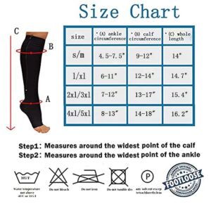 EWRGGR 2 Pair Zip Compression Socks for Women Closed Toe Zipper Socks abckd Wide Calf Easy on off 15-20 mmHg