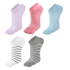 jjleaf toe socks, 5 pairs women's toe socks for running cotton five finger socks athletic walking