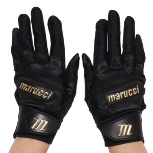 marucci 2021 pittards reserve adult batting gloves, black, adult large