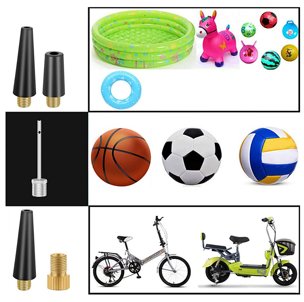 Bike Tire Valve Adapters, 8 Pieces Ball Pump Needle Set Needle Inflator Kit Needle Nozzle Adapter for inflatables, Sport Balls, and Bikes