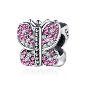 artcharm sparkling butterfly with colorful enamel charm 925 sterling silver bead for european compatible brand bracelet