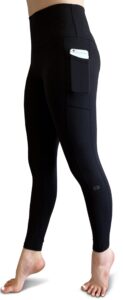 sb sox women's high waisted yoga pants/leggings with pockets (7/8 length) (black, large)