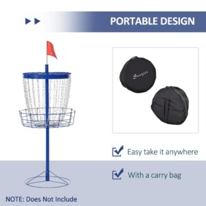 Soozier Portable Disc Golf Basket Target with 24-Chain, Travel Bag, Dark Blue