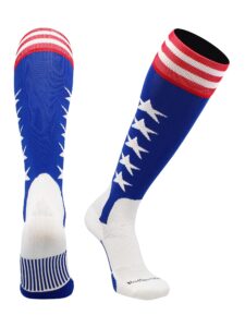 madsportsstuff usa flag baseball stirrup socks (royal/red/white, small)