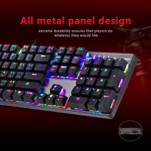 MOTOSPEED Wired RGB Gaming Mechanical Keyboard with Blue Red Switches,104-Key Aluminium Wired Keyboard,Compatible for Mac Windwows and Linux