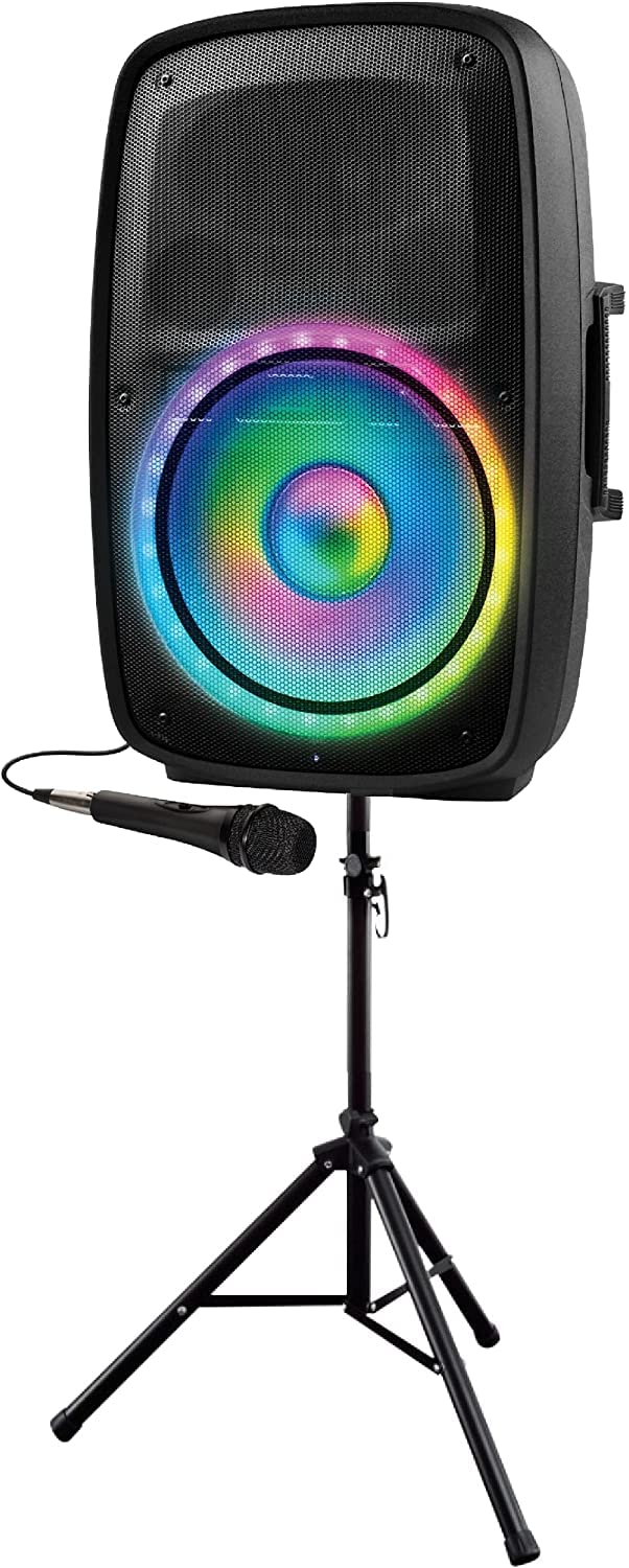 Ion Audio Total PA Glow Max - Bluetooth Speaker 500W PA System with Microphone Stand and LED Lights (Renewed)