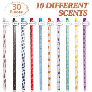 30 Pieces Scented Pencils Welcome Back to School Pencils Graphite Pencil Cylinder Wood Pencils with Fruit Elements School Stationery Party Reward Supplies for Students, 7.5 Inch (Multiple Style)