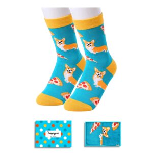 happypop novelty silly big boys socks kids corgi socks, funny gifts for teen boys corgi gifts 7 to 10 years