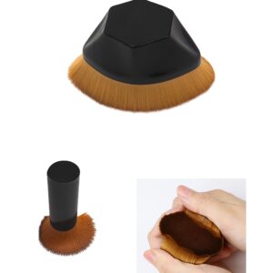 Foundation Makeup Brush, 3Pcs Flat Head Makeup Brush, Concealer Brush, Contour Sideburn Adjustment Pen