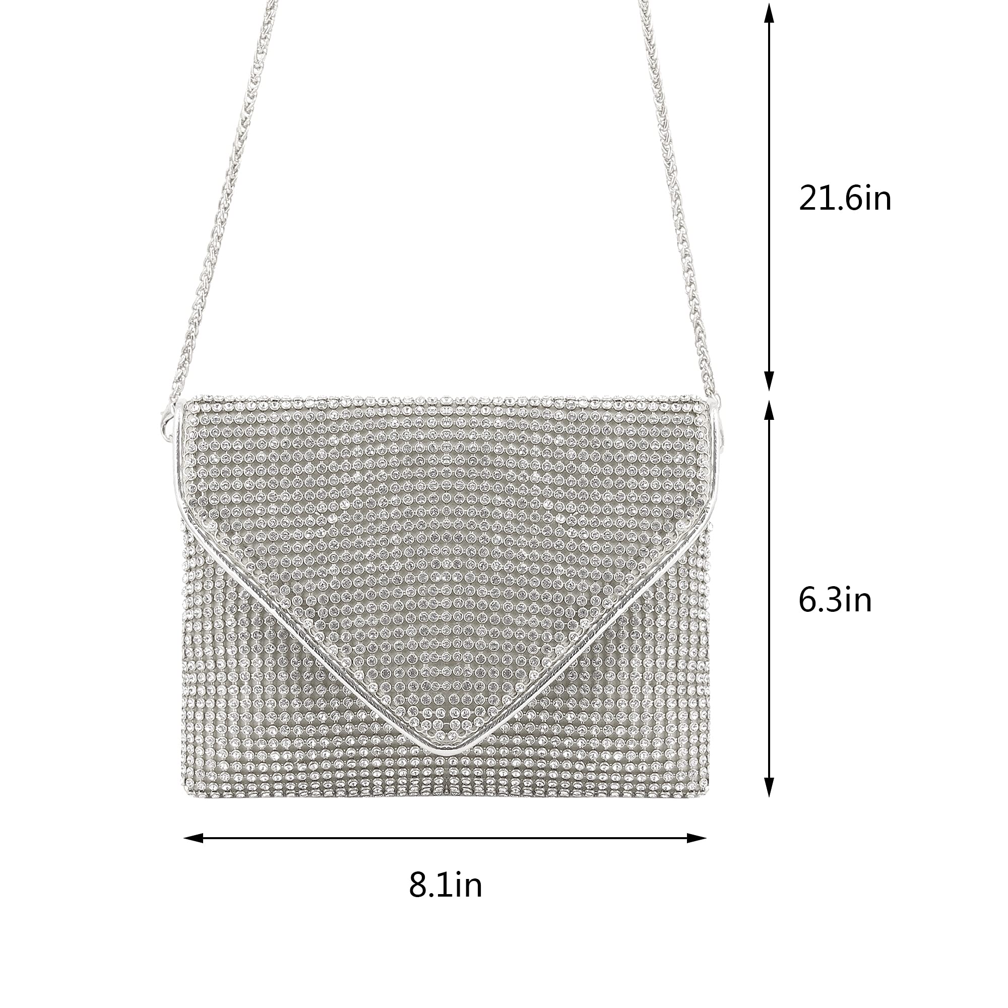 Naimo Bling Crystal Rhinestone Crossbody Bag Diamond Evening Clutch Envelope Handbag Cell Phone Purse for Party Prom