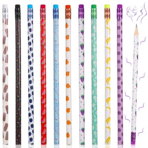 30 pieces scented pencils welcome back to school pencils graphite pencil cylinder wood pencils with fruit elements school stationery party reward supplies for students, 7.5 inch (multiple style)