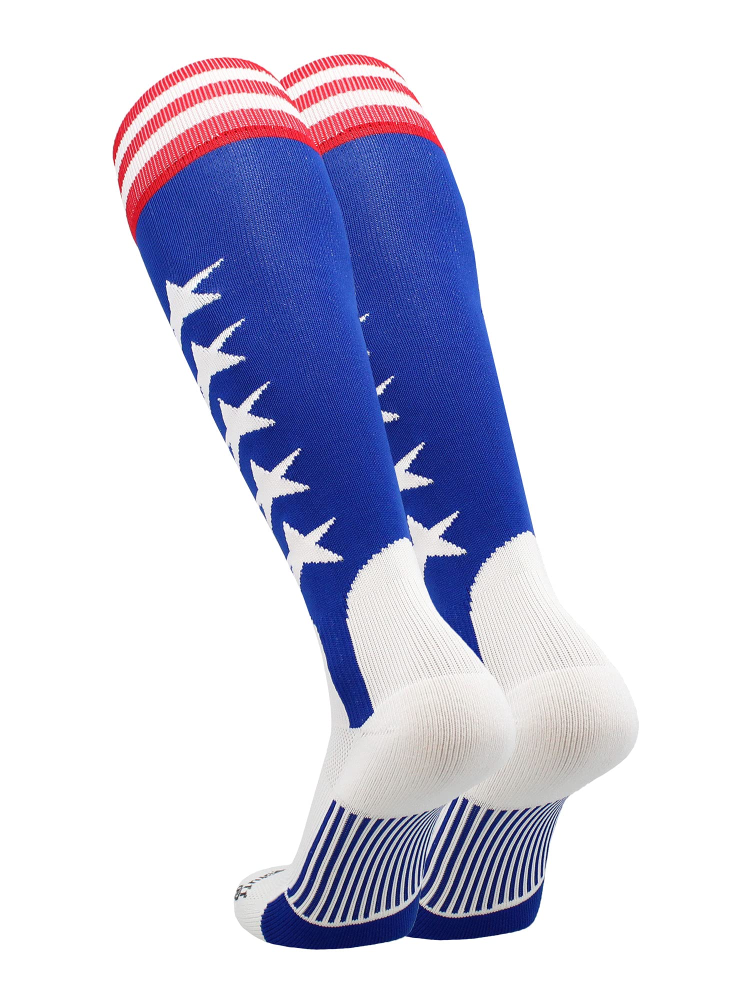 MadSportsStuff USA Flag Baseball Stirrup Socks (Royal/Red/White, Small)