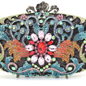 MOSSMON Luxury Crystal Clutch Women Rhinestone Evening Bag for Party and Wedding