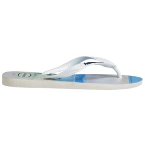 Havaianas Men's Hype Flip Flop Sandal, White/White/Navy Blue, 11-12