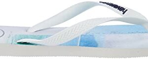 Havaianas Men's Hype Flip Flop Sandal, White/White/Navy Blue, 11-12