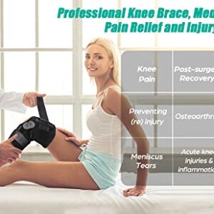 NEENCA Hinged Knee Brace, Knee Immobilizer with Locking Dials & Side Stabilizers, Medical ROM Knee Brace for Knee Pain, Arthritis, ACL, PCL, MCL,Meniscus Tear, Injuries/Post OP, Prevent Hyperextension