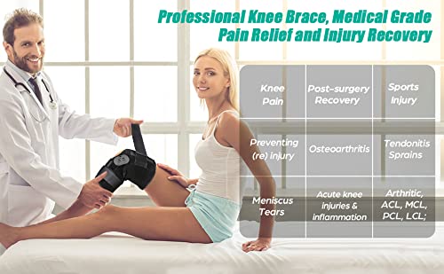 NEENCA Hinged Knee Brace, Knee Immobilizer with Locking Dials & Side Stabilizers, Medical ROM Knee Brace for Knee Pain, Arthritis, ACL, PCL, MCL,Meniscus Tear, Injuries/Post OP, Prevent Hyperextension