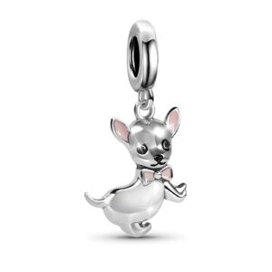 gnoce chihuahua pendant charm sterling silver dangle animal charms bead fit bracelet/necklace gift for women wife