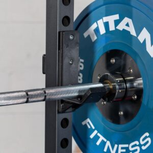 Titan Fitness T-2 Series Short 71" Power Rack, 850 LB Rackable Capacity, Skinny Pull Up Bar, Pin and Pipe Safeties, Standard J-Hooks, All In One Home Garage Gym for Weightlifting and Strength Training