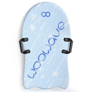 woowave foam sled for kids super lightweight 36 inch snow sleds toboggan with pe core and slick bottom (blue)