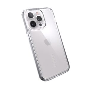 speck magsafe case for iphone 13 pro - drop & camera protection, clear phone case, wireless charging compatible - clear