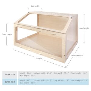 Niteangel Vista Hamster Cage W/Oblique Opening Cage Door - MDF Aspen Small Animal Cage for Syrian Dwarf Hamsters Degus Mice or Other Similar-Sized Pets (Large - 47.1 x 22.7 x 26.9 inches, Burlywood)